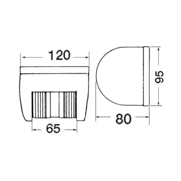 navlight U78 black/m.h. 24V | Jeddah Marine Store
